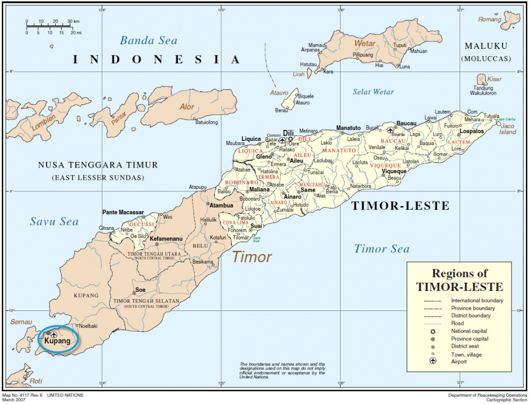 Mapa Kupang - Rute Norte